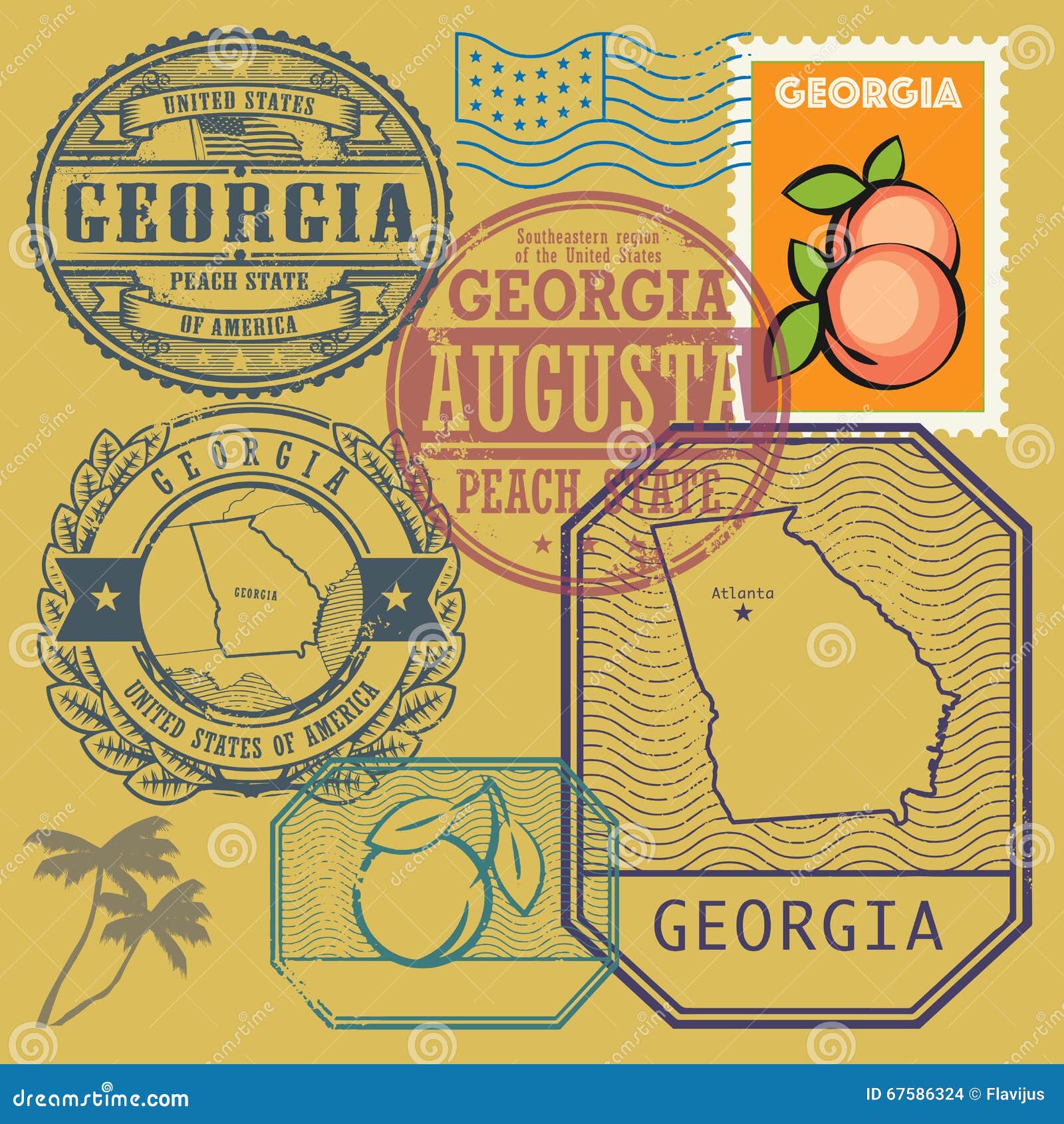 Georgia Map Cartoon Vector | CartoonDealer.com #31464425