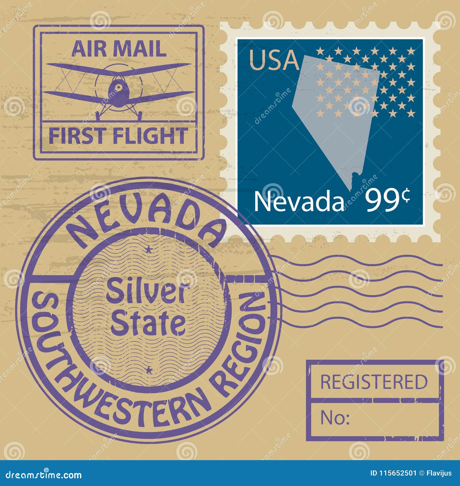 Stamp Set with Name of Nevada Stock Vector - Illustration of postmark ...