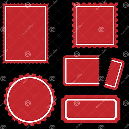 Stamp Set - Red stock vector. Illustration of stamp, square - 10245194