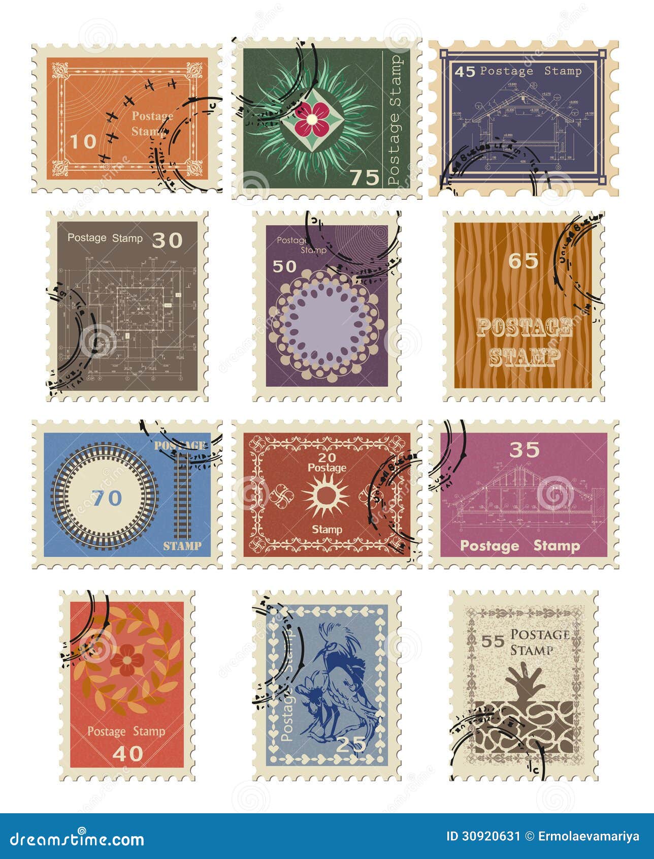 Stamp Set for Sale. Vector Illustration Stock Vector - Illustration of ...