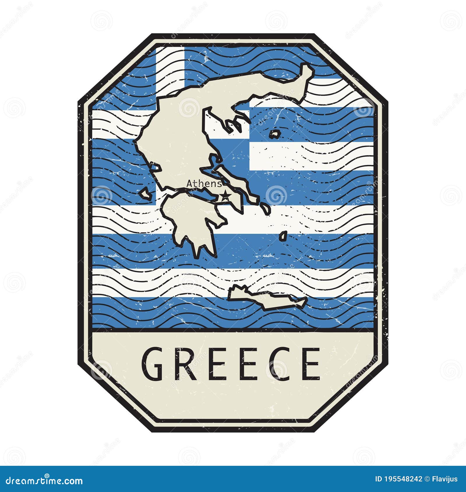 Stamp or Sign with the Name and Map of Greece Stock Vector ...