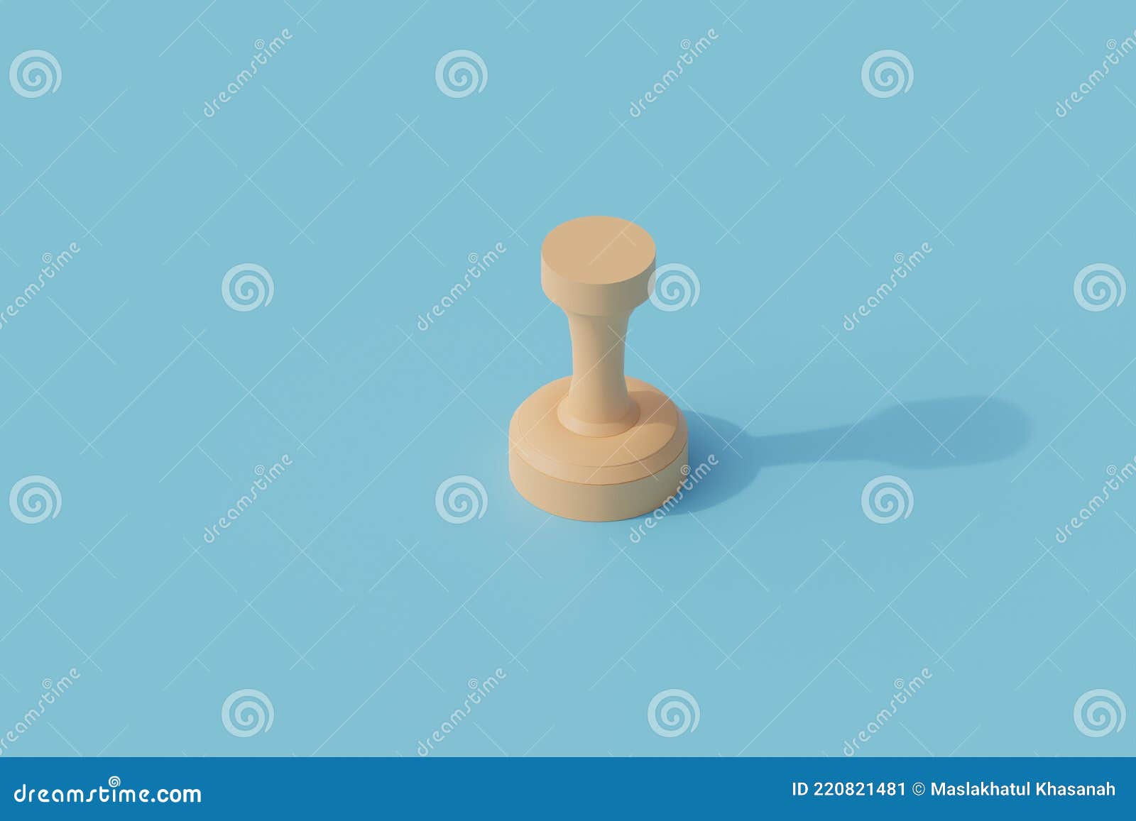 Stamp Single Isolated Object. 3d Render Illustration Stock Illustration ...