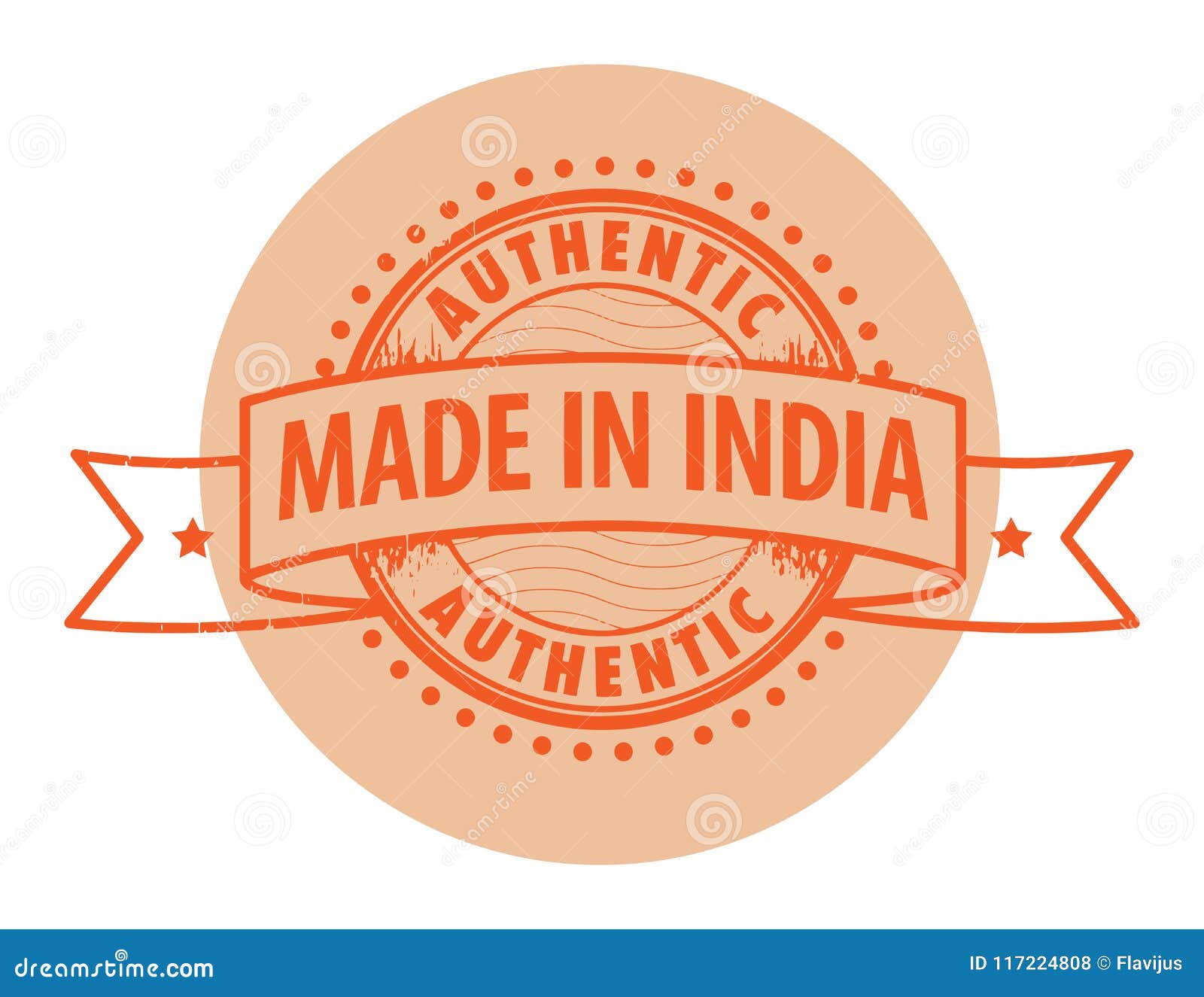 Stamp with the Text Authentic, Made in India Stock Vector ...