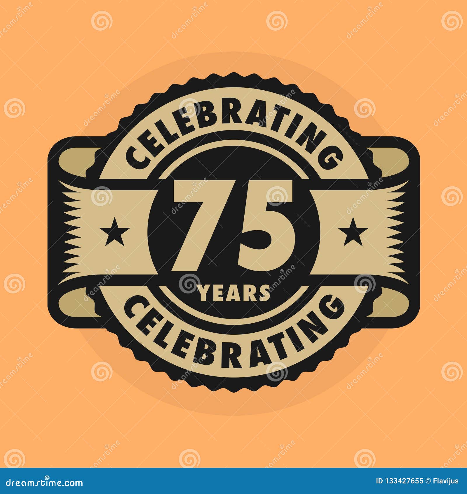 Stamp with the Text Celebrating 75 Years Anniversary Stock Vector ...