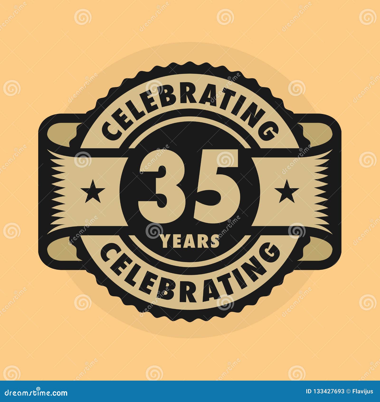 Stamp with the Text Celebrating 35 Years Anniversary Stock Vector ...