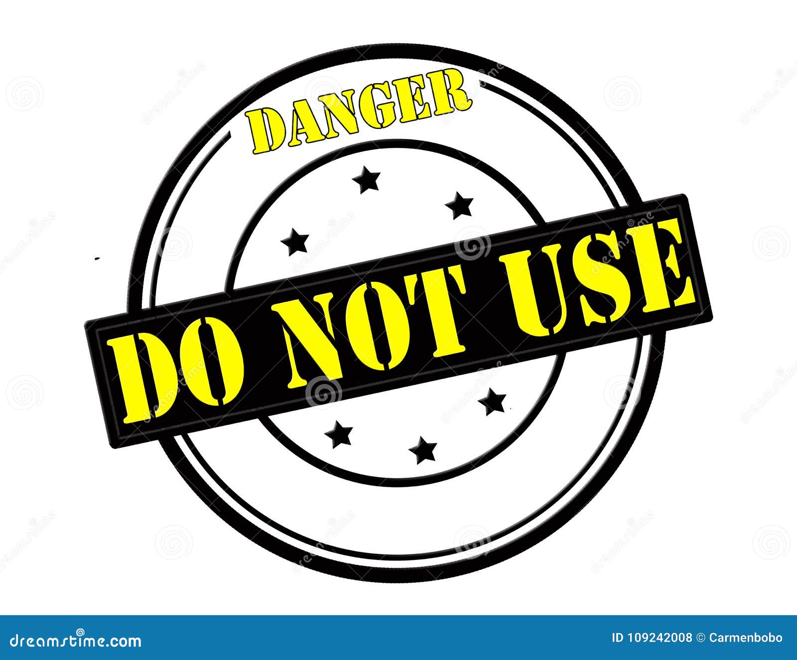 Danger do not use stock illustration. Illustration of benefit - 109242008