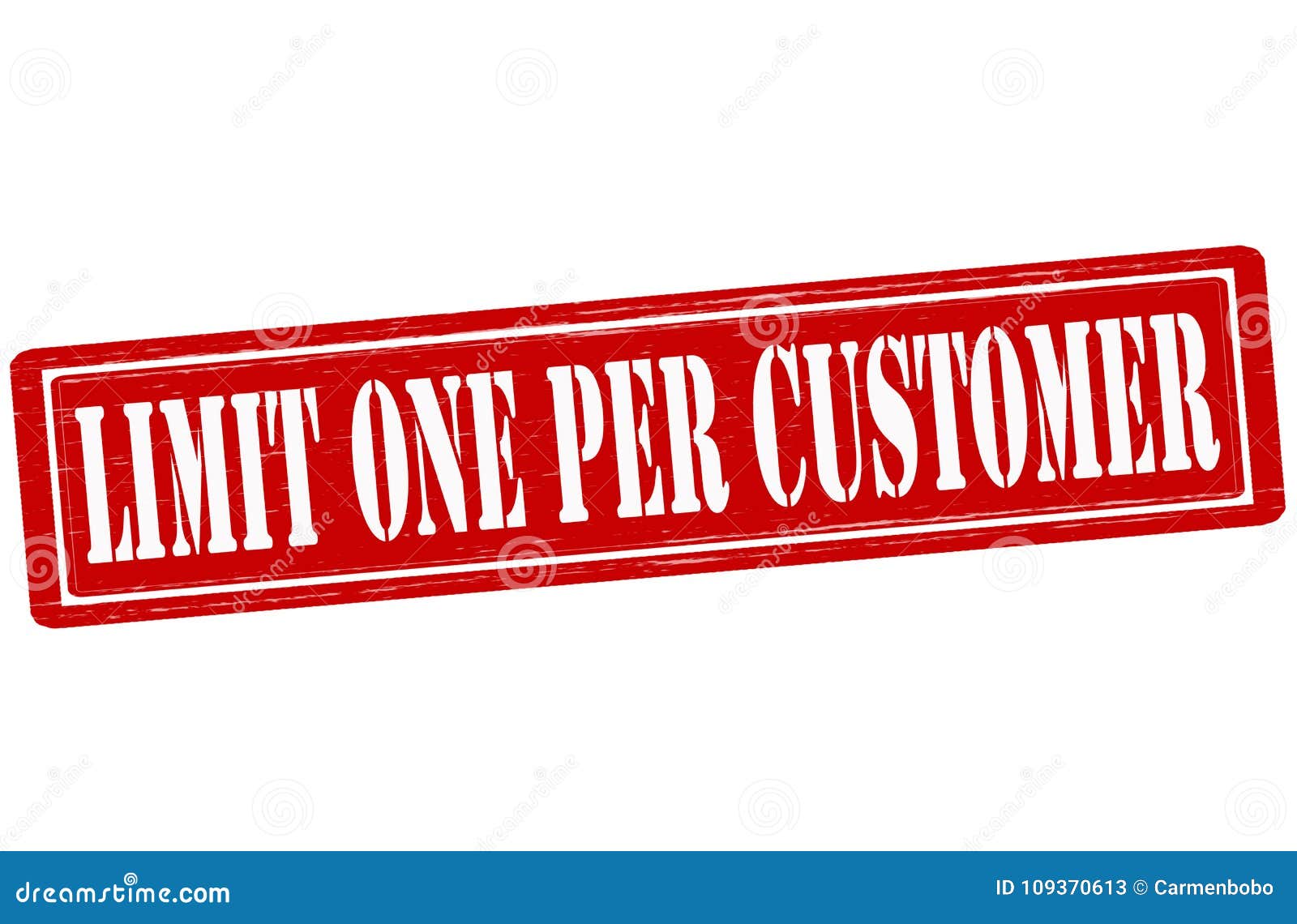 Limit one per customer stock illustration. Illustration of edge - 109370613