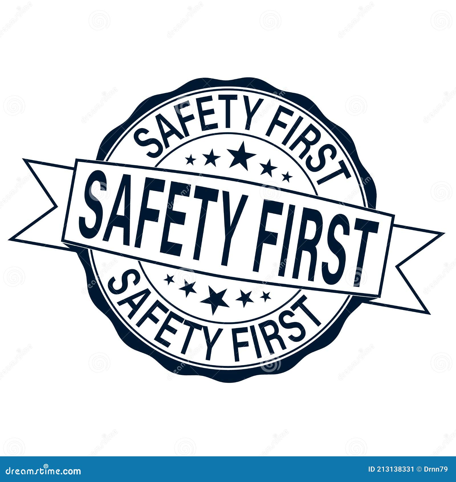 Stamp with Text Safety First Inside,vector Illustration Stock Vector ...