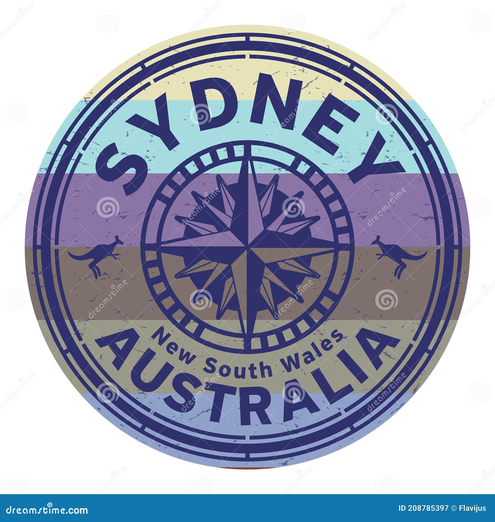 Stamp with the Text Sydney Australia Written Inside the Stamp Stock ...