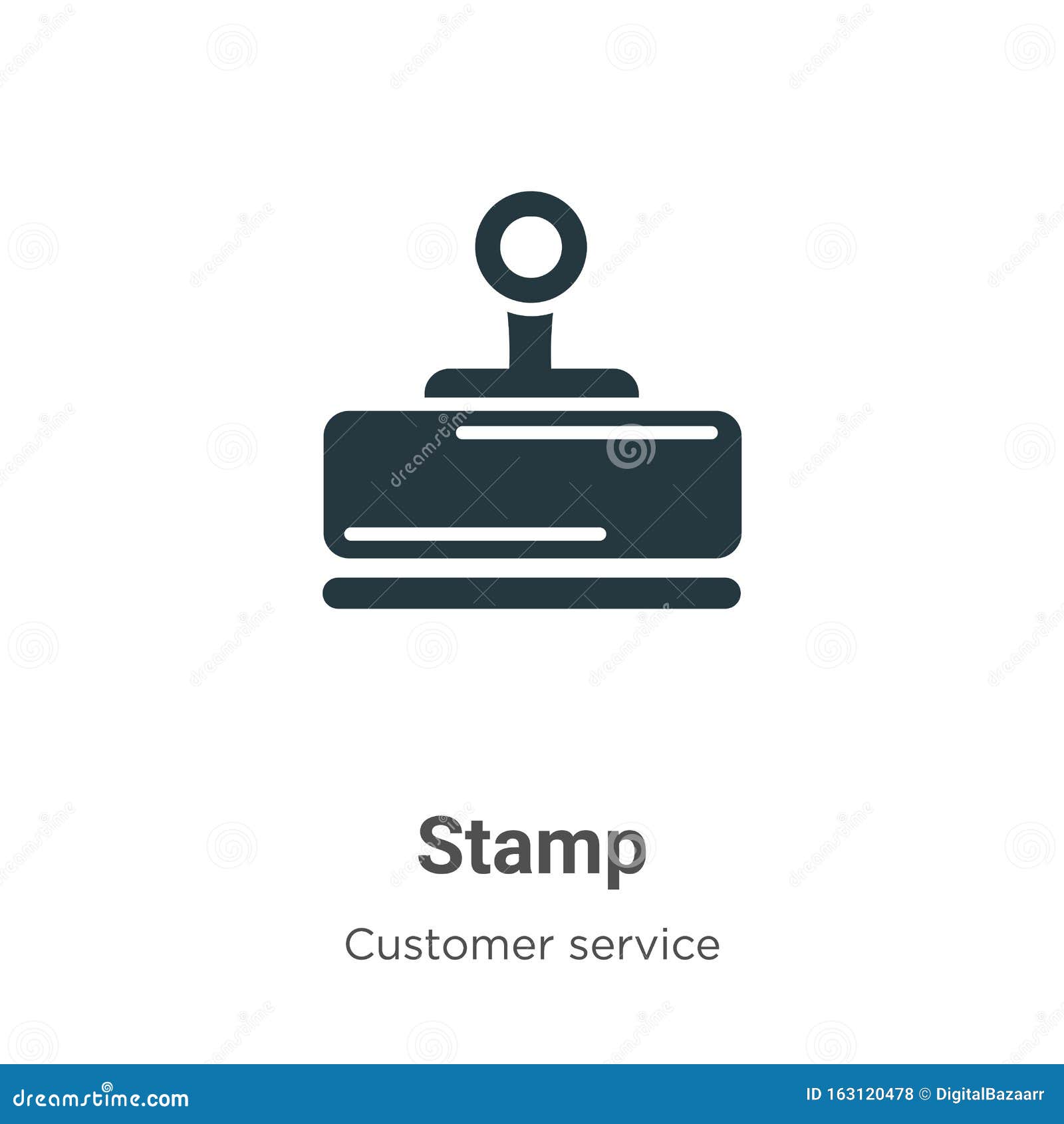 Stamp Vector Icon on White Background. Flat Vector Stamp Icon Symbol ...