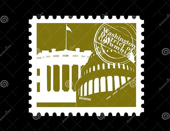 Stamp, Washington DC stock vector. Illustration of america - 3907855