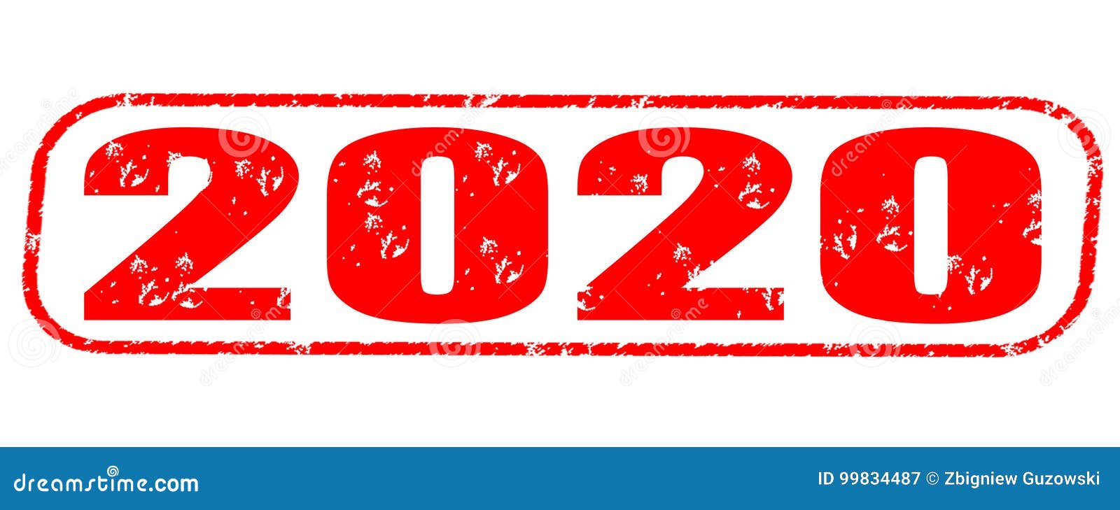 2020 Stamp On White Background Stock Illustration - Illustration of ...