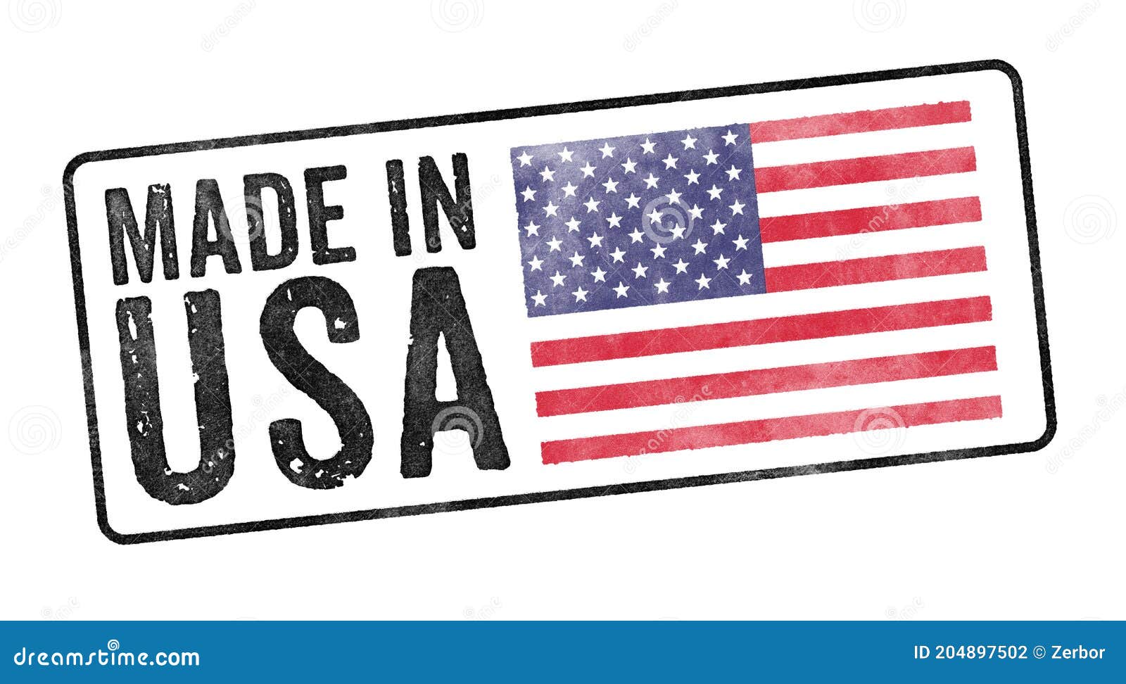 Stamp on a White Background - Made in USA Stock Photo - Image of ...