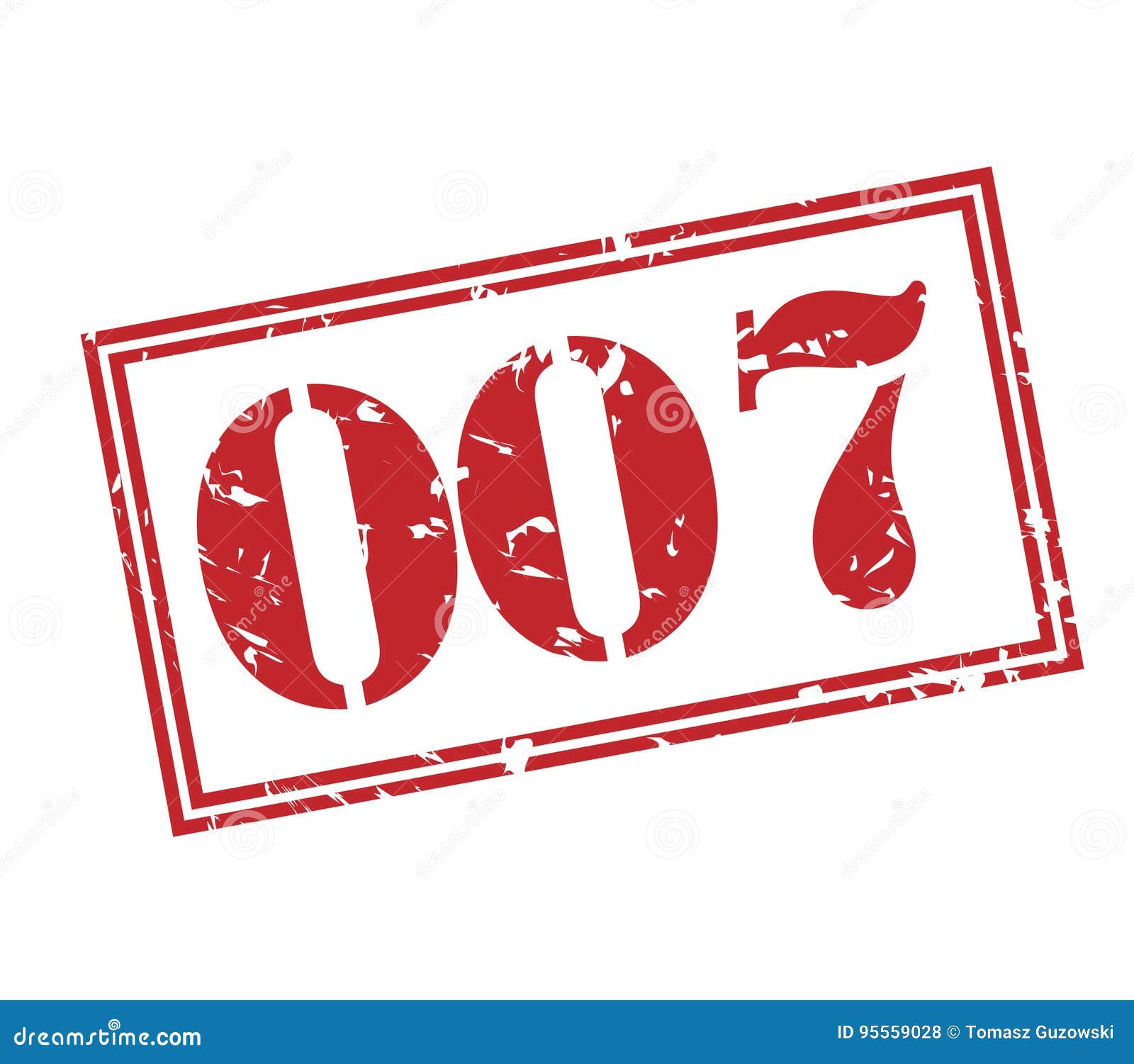 007 Stamp on White Background Stock Illustration - Illustration of ...