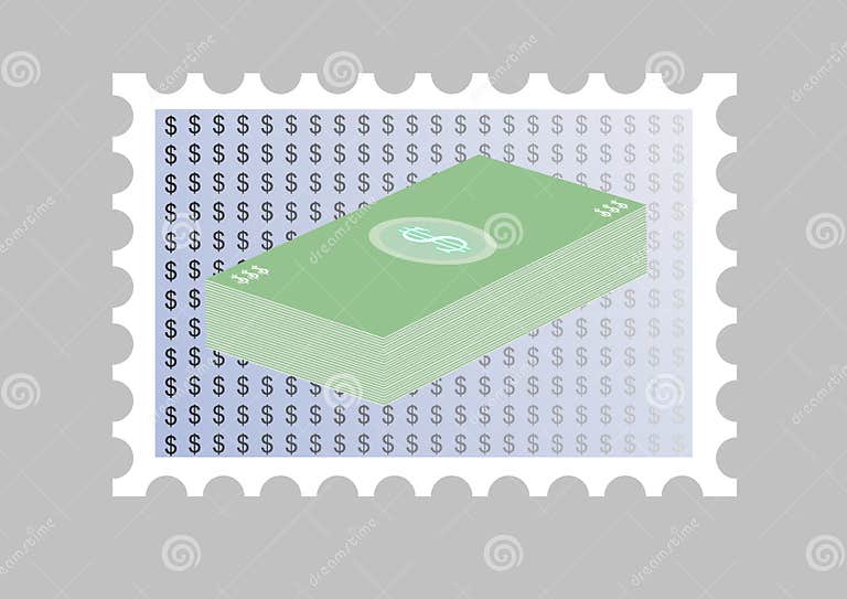Stamp wiith money stock vector. Illustration of vector - 5284922