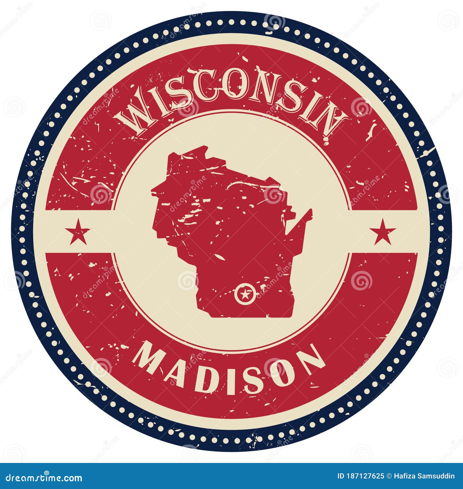 Stamp of Wisconsin State. Vector Illustration Decorative Design Stock ...