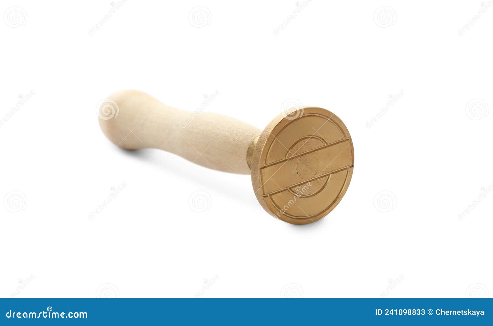 Stamp with Wooden Handle Isolated on White Stock Image - Image of ...