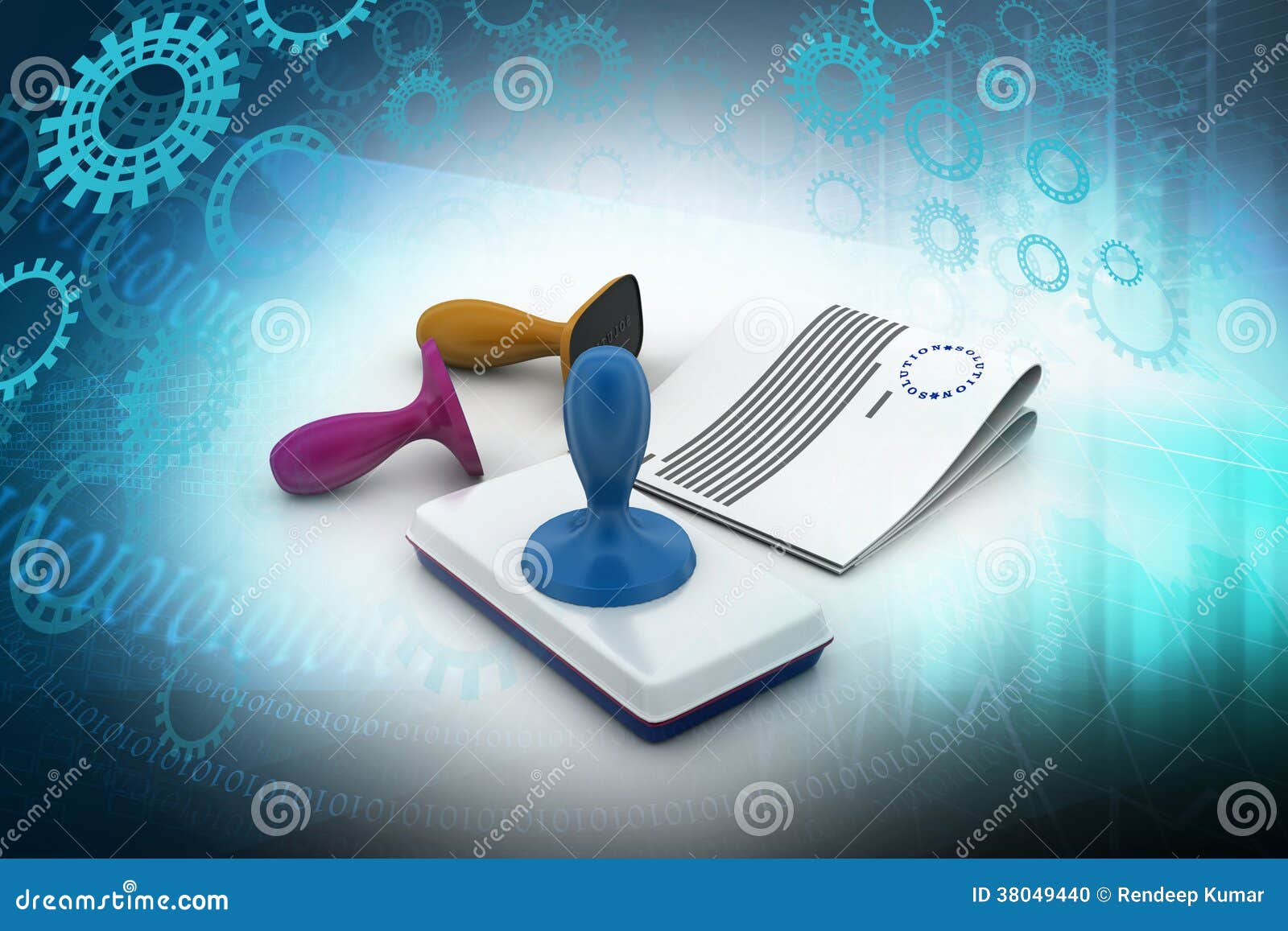 Stamp with wooden stamper stock illustration. Illustration of ideas ...