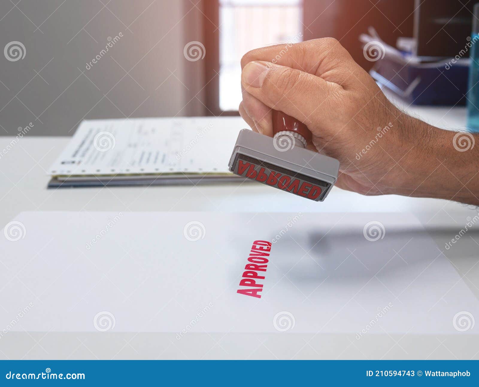 Stamp the word APPROVED stock image. Image of label - 210594743
