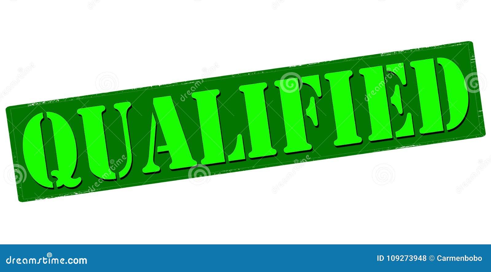 Qualified stock illustration. Illustration of symbol - 109273948