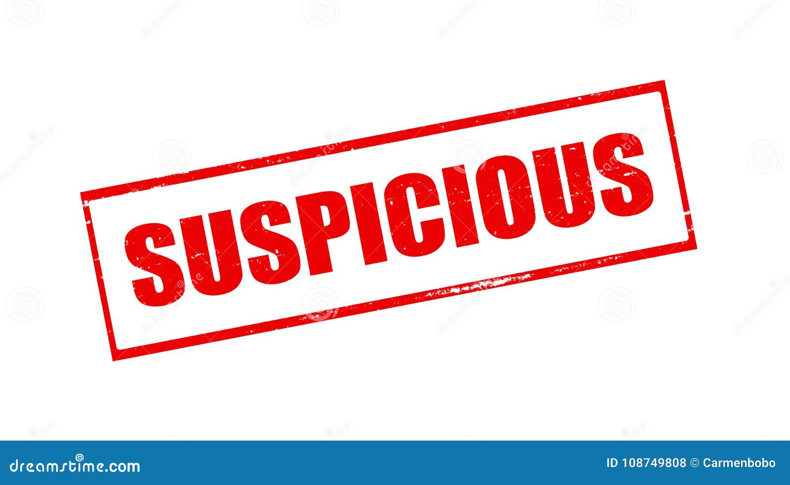 Suspicious stock illustration. Illustration of word - 108749808