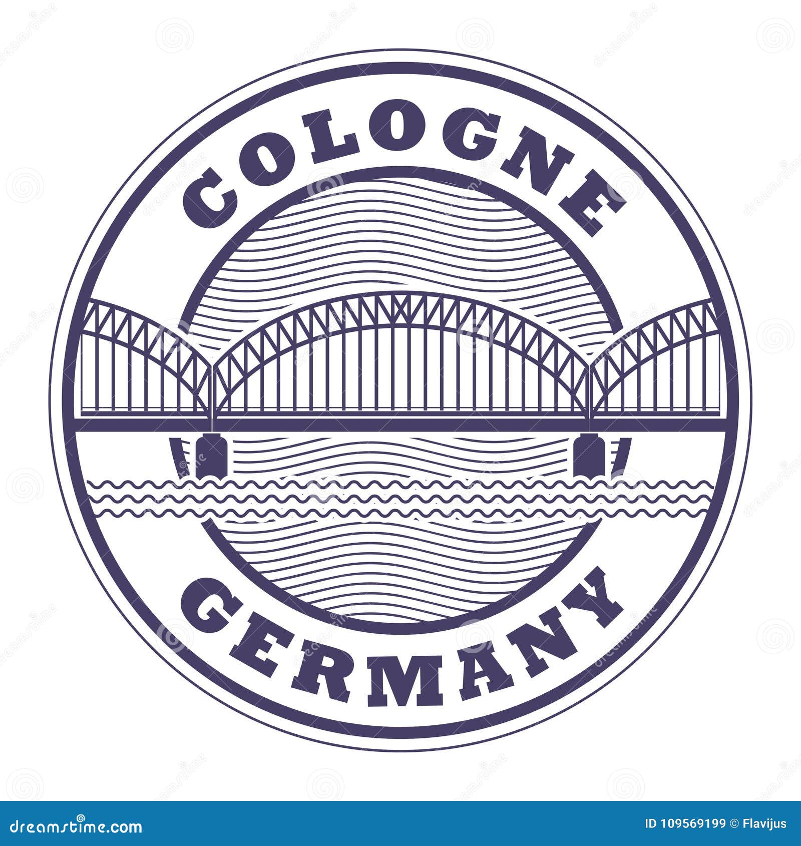 Stamp with Words Cologne, Germany Stock Vector - Illustration of bridge ...