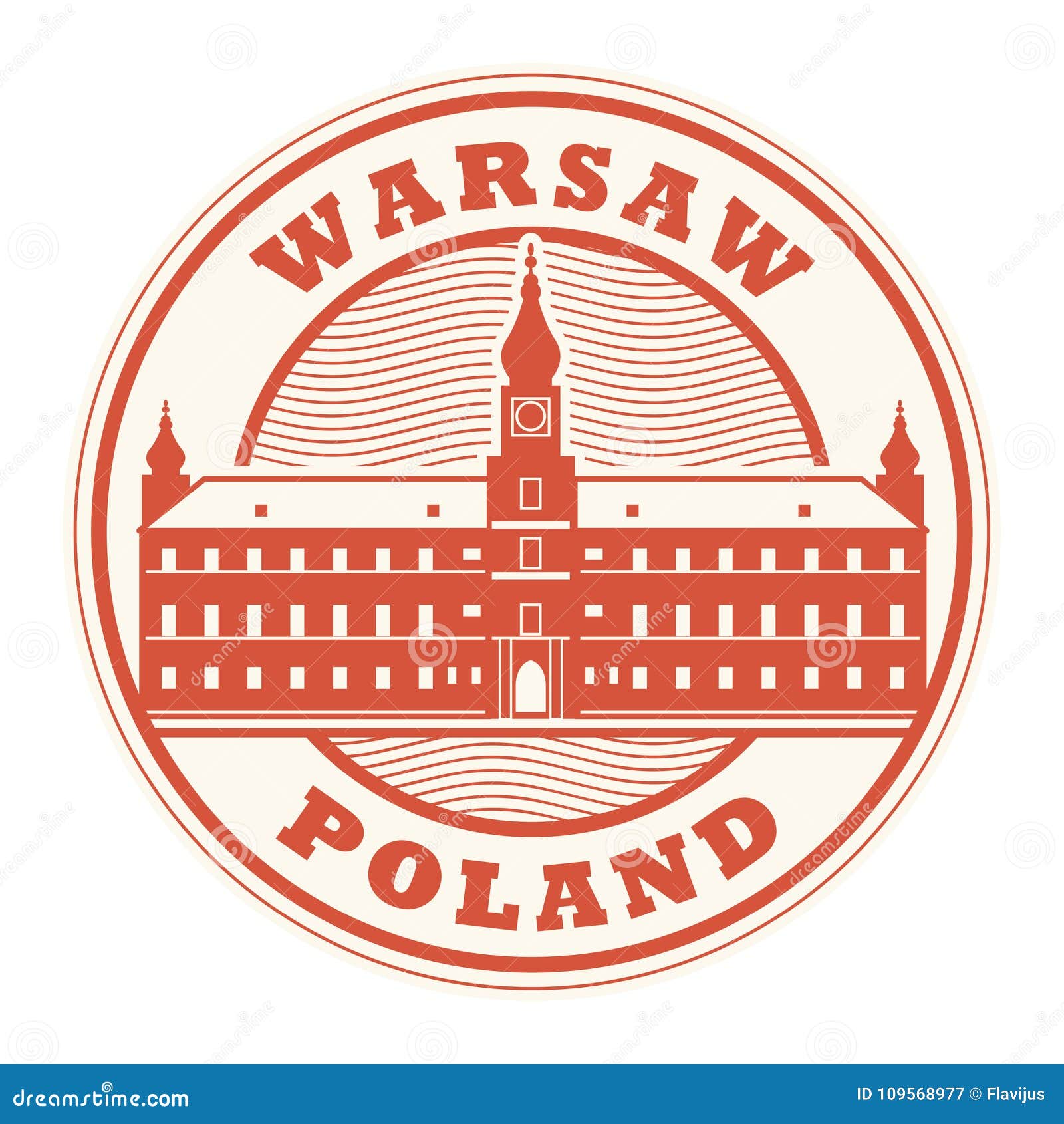 Stamp with Words Warsaw, Poland Stock Vector - Illustration of insignia ...