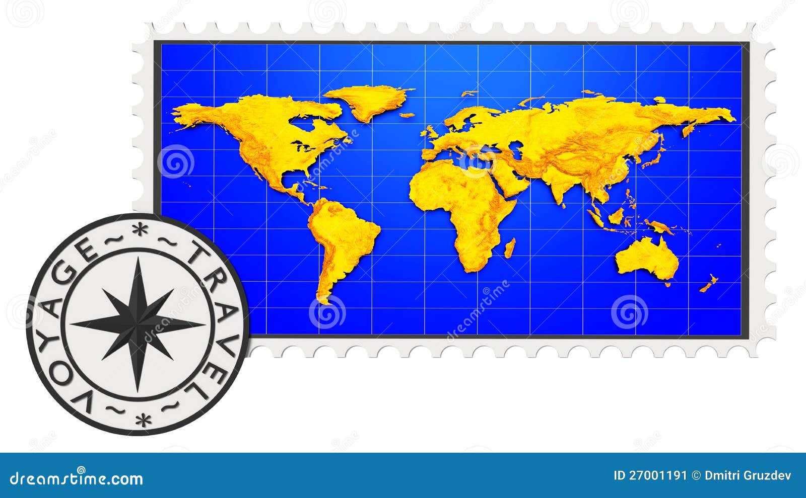 Stamp and world map stock illustration. Illustration of genuine - 27001191