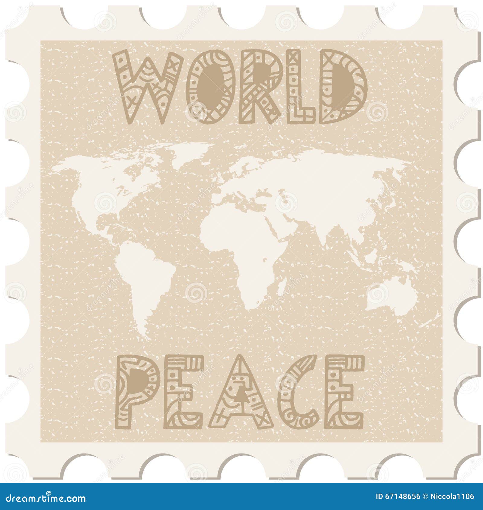 Stamp World Peace stock vector. Illustration of postal - 67148656