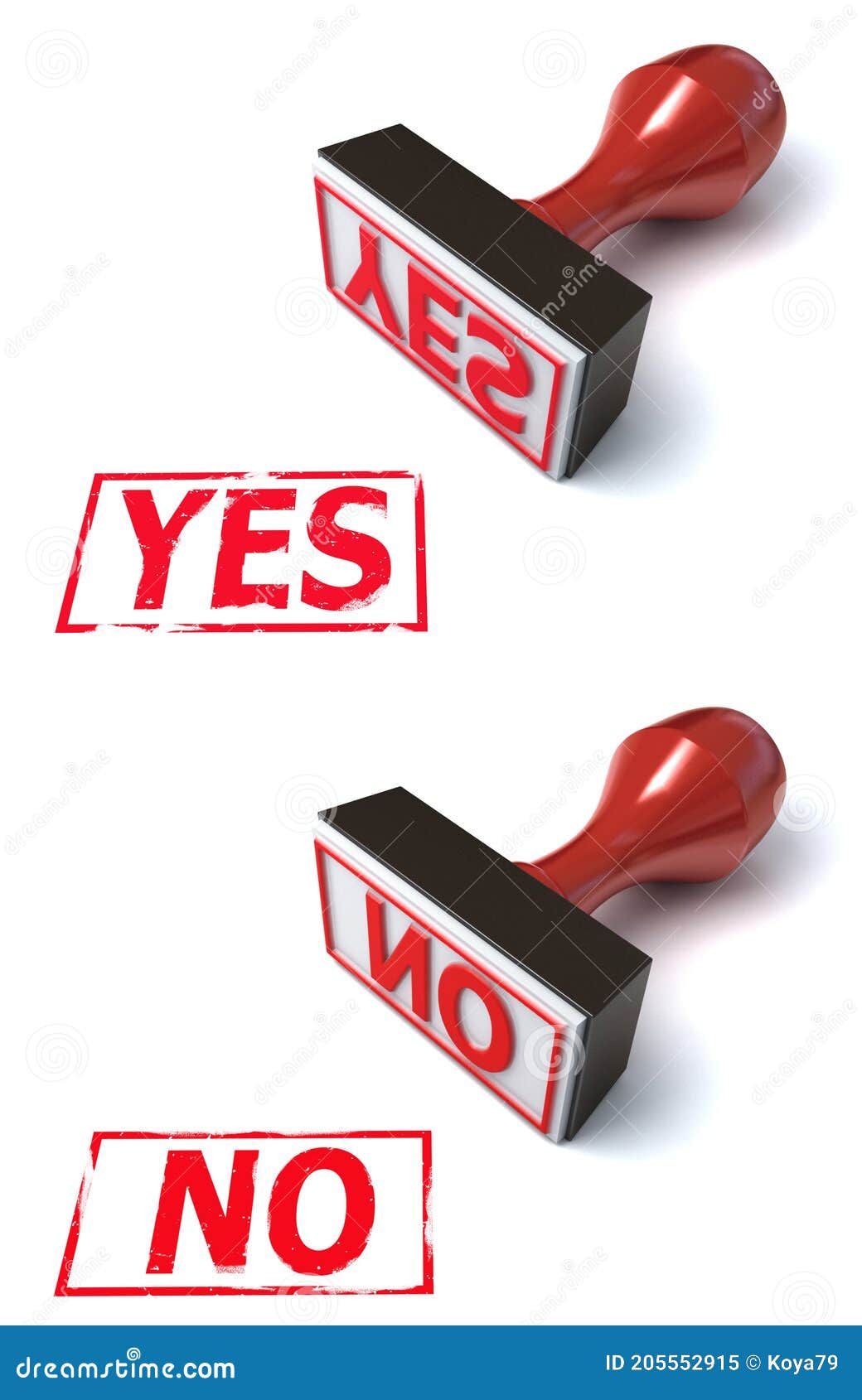 Stamp yes no 3d rendering stock illustration. Illustration of note ...
