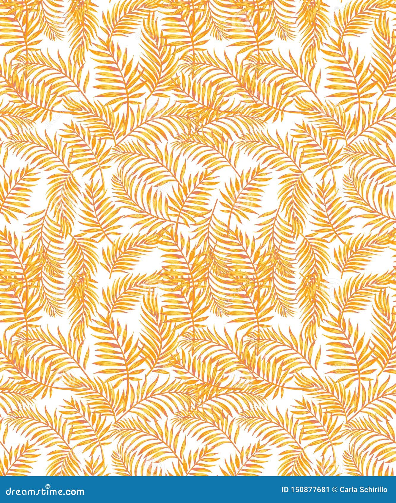 Seamless Vector Jungle Pattern with Yellow Palms Leaves Stock Vector ...