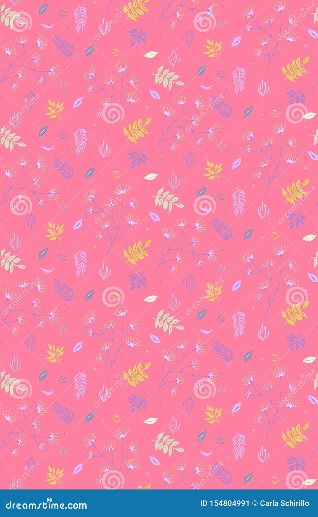 Simply and Fancy Floral Vector Seamless Pattern with Yellow Flowers and ...