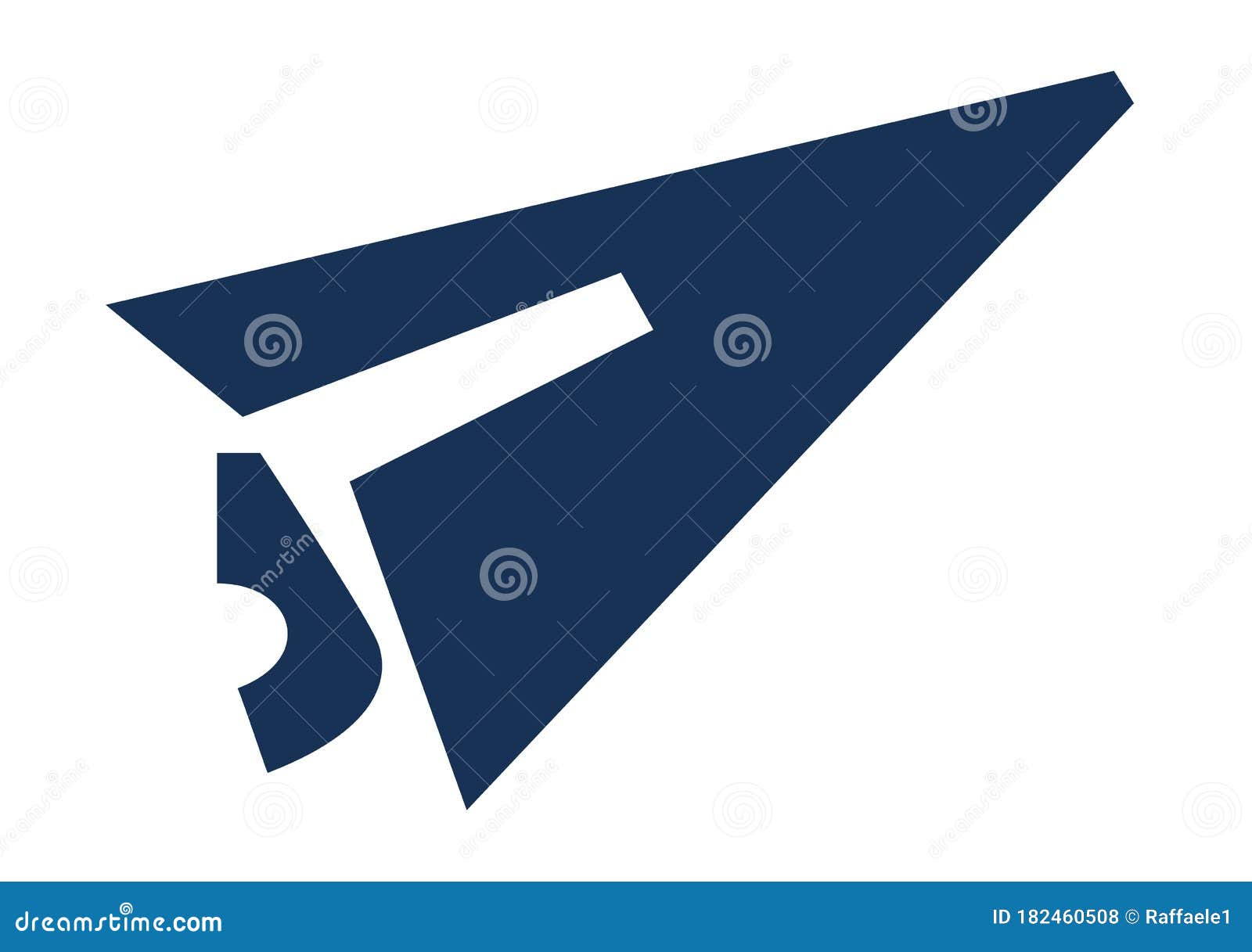 Stylized Plane Icon With Contrail, Landing Gears Retracted. Royalty ...