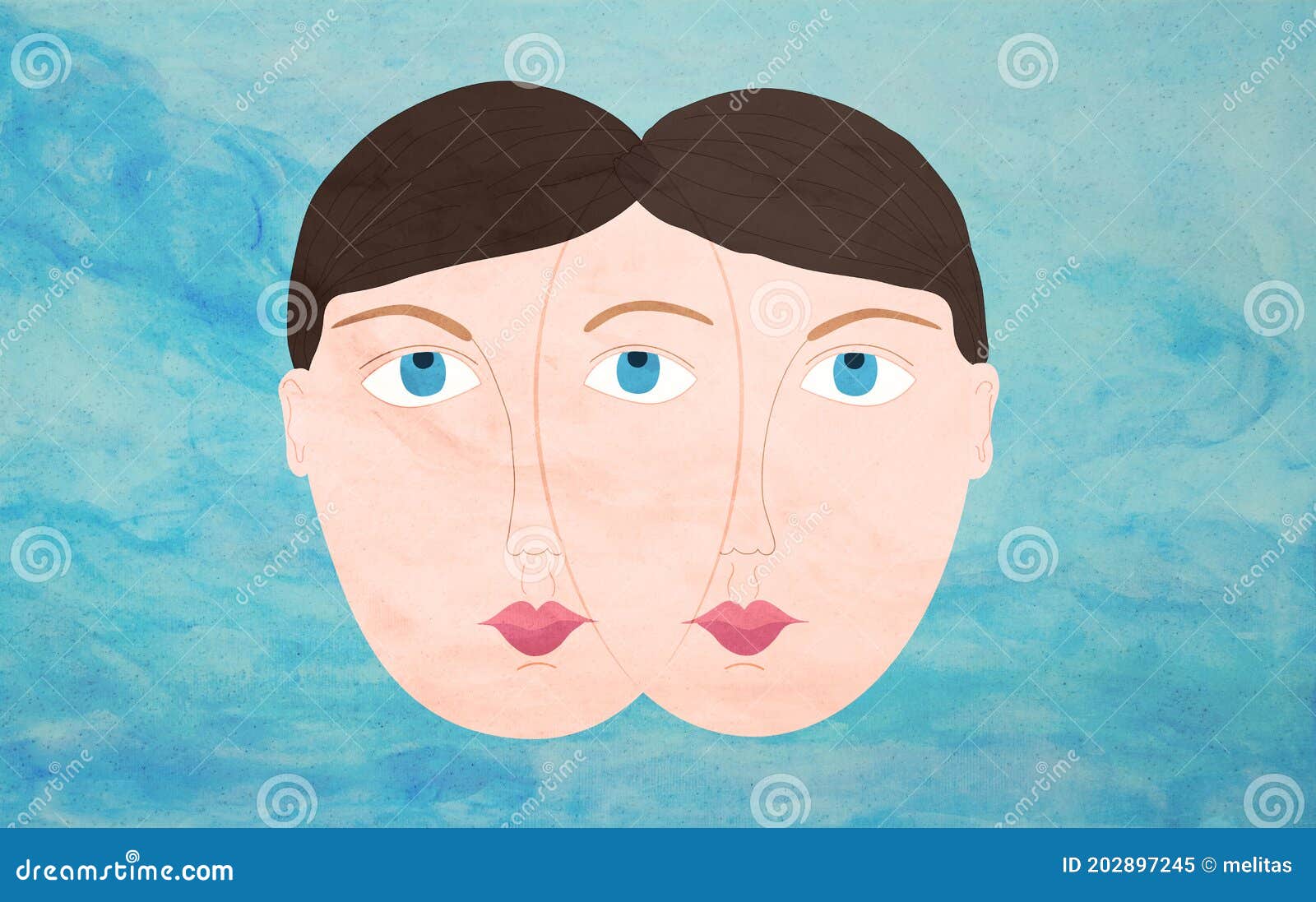 Metaphor Bipolar Disorder Mind Mental. Double Face.Split Personality ...