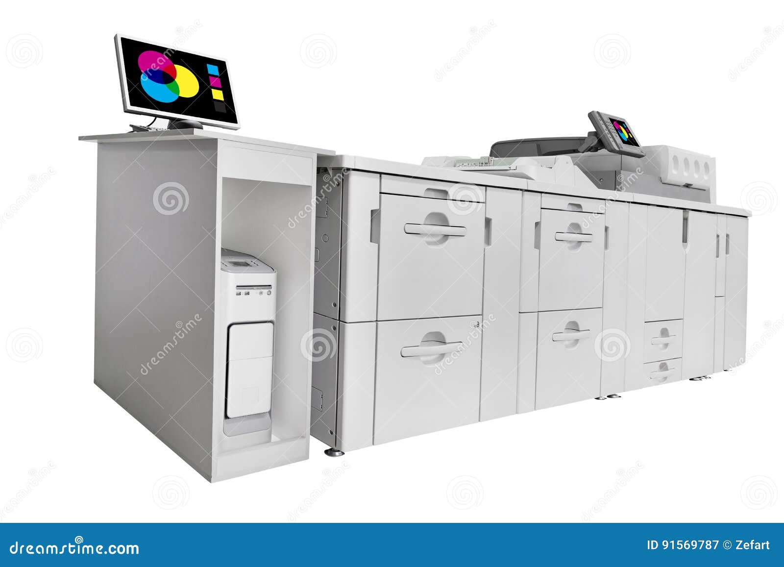 Stampatrice Moderna Di Digital Isolata Su Bianco Immagine Stock ...