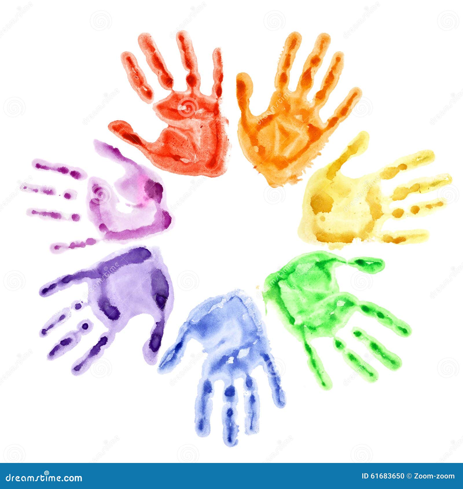 Stampe Della Mano in Un Cerchio Illustrazione di Stock - Illustrazione ...