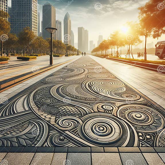 319 11 Stamped Asphalt a Decorative Surface with Patterns or Es Stock ...