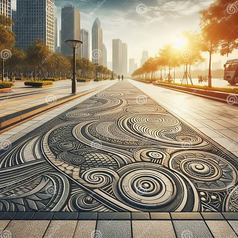 319 11 Stamped Asphalt a Decorative Surface with Patterns or Es Stock ...