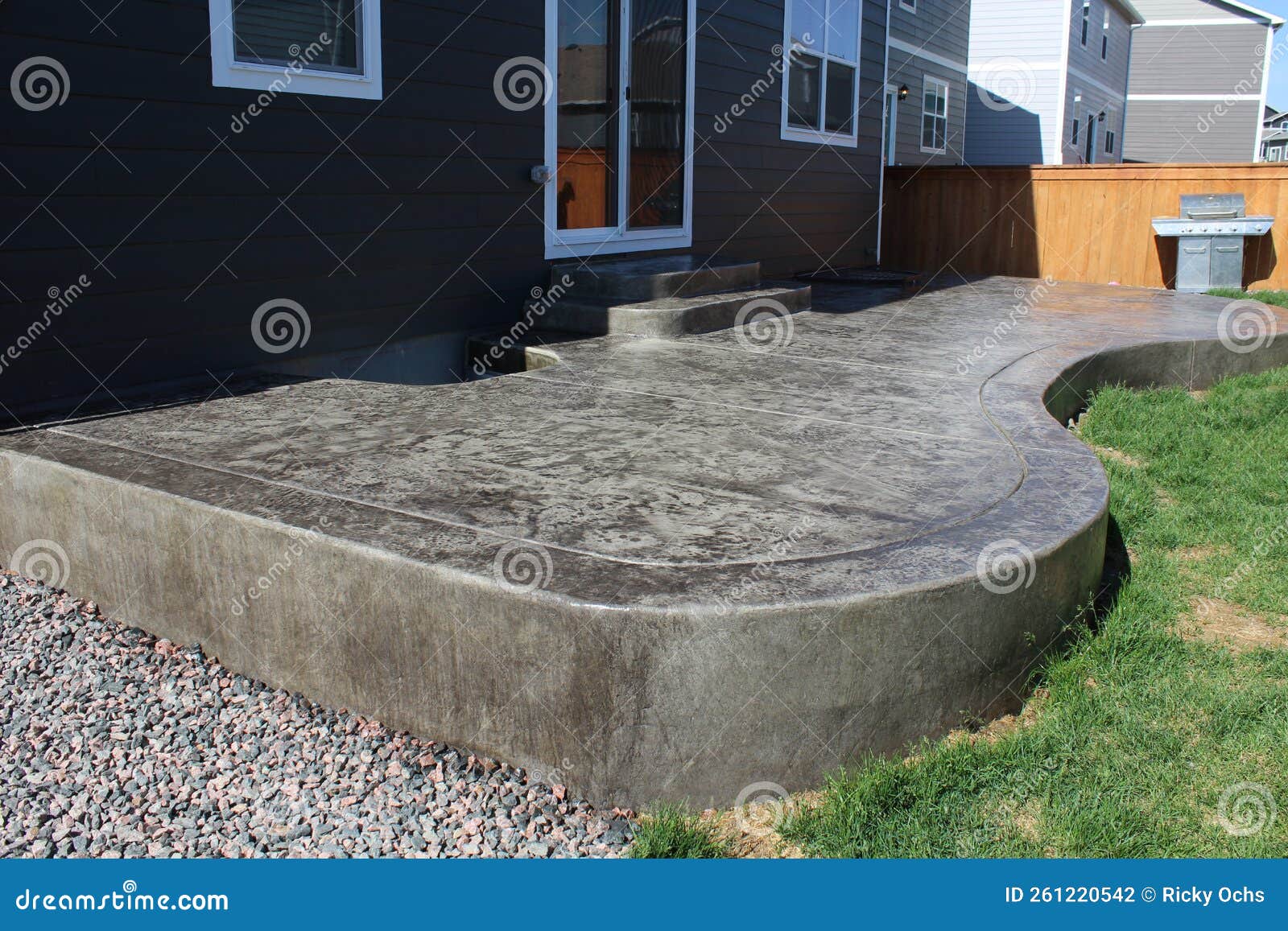 Patio Concrete Bricks Cleaning Using Pressure Washer Stock Image ...