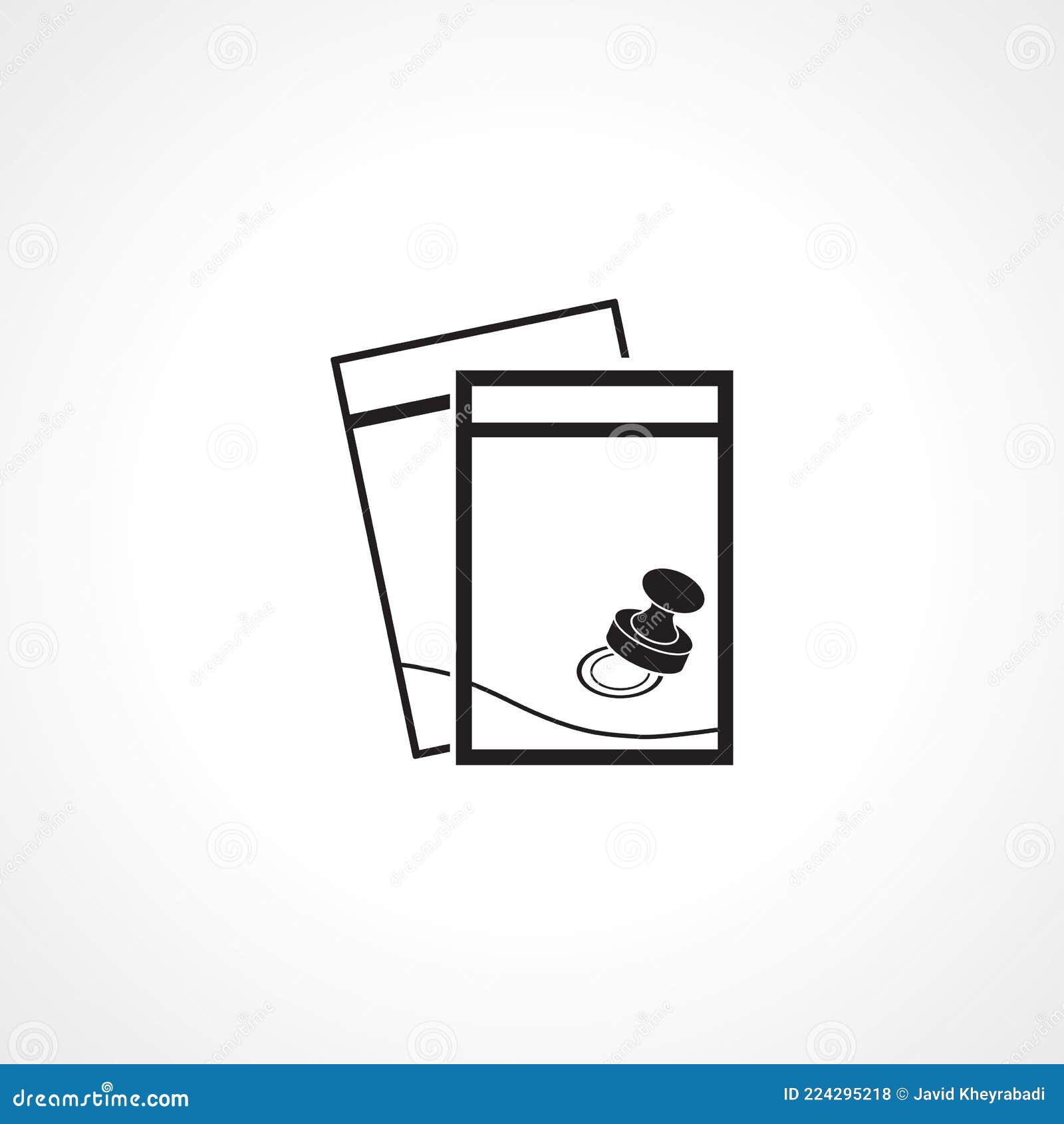 Stamped Document Icon. Stamped Document Isolated Simple Icon Stock ...