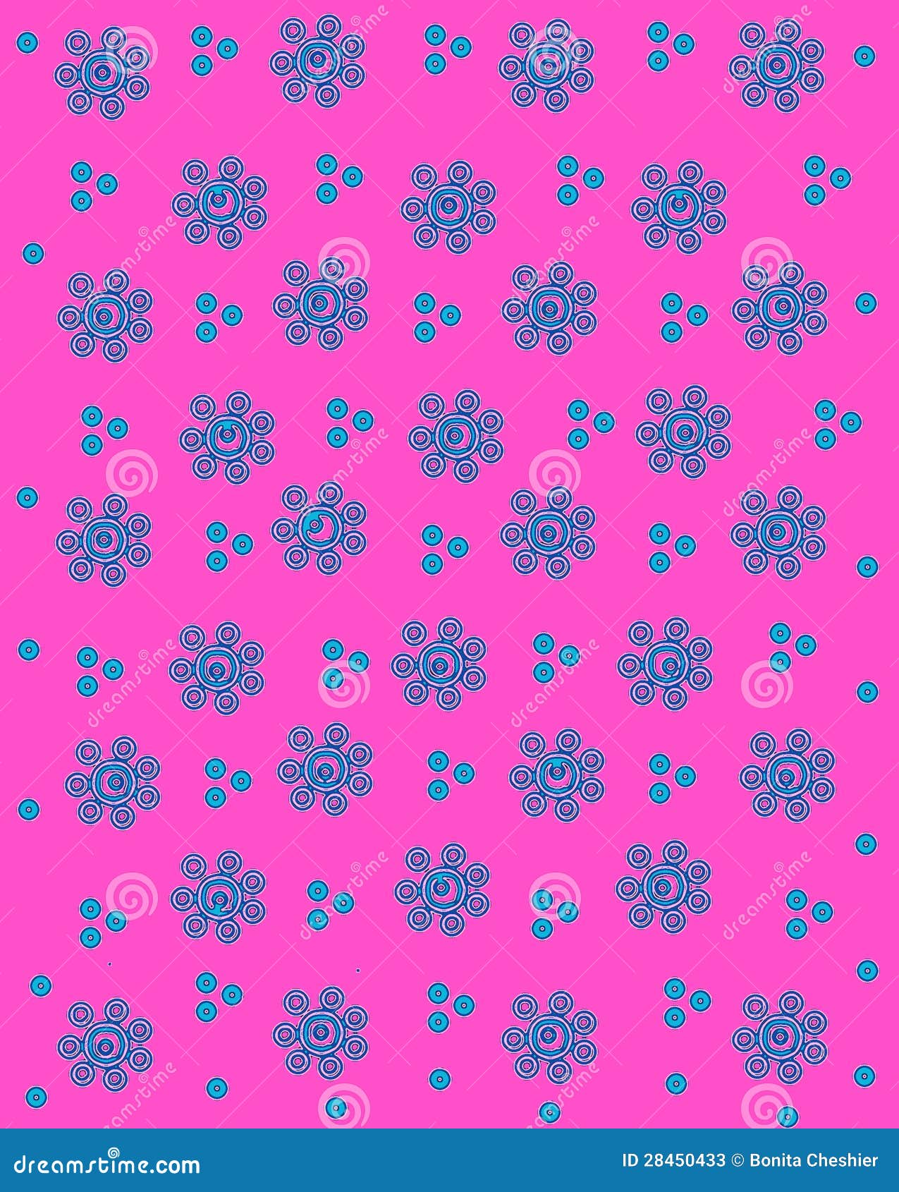 Stamped flowers and Dots stock illustration. Illustration of decorated ...