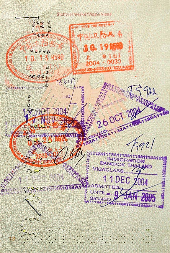 Stamped Passport stock photo. Image of identity, deport - 550314