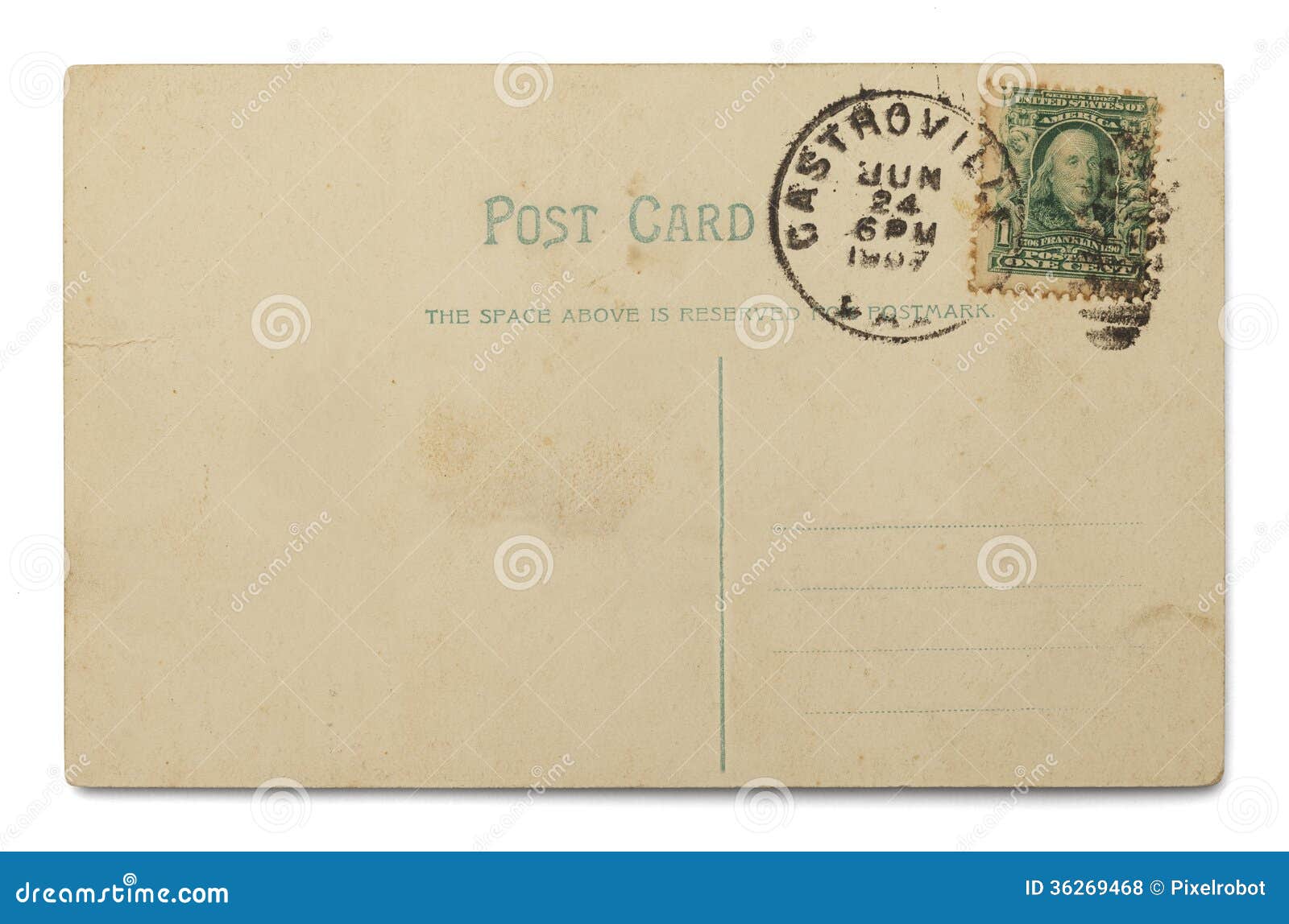 Stamped Postcard editorial stock photo. Image of mark - 36269468