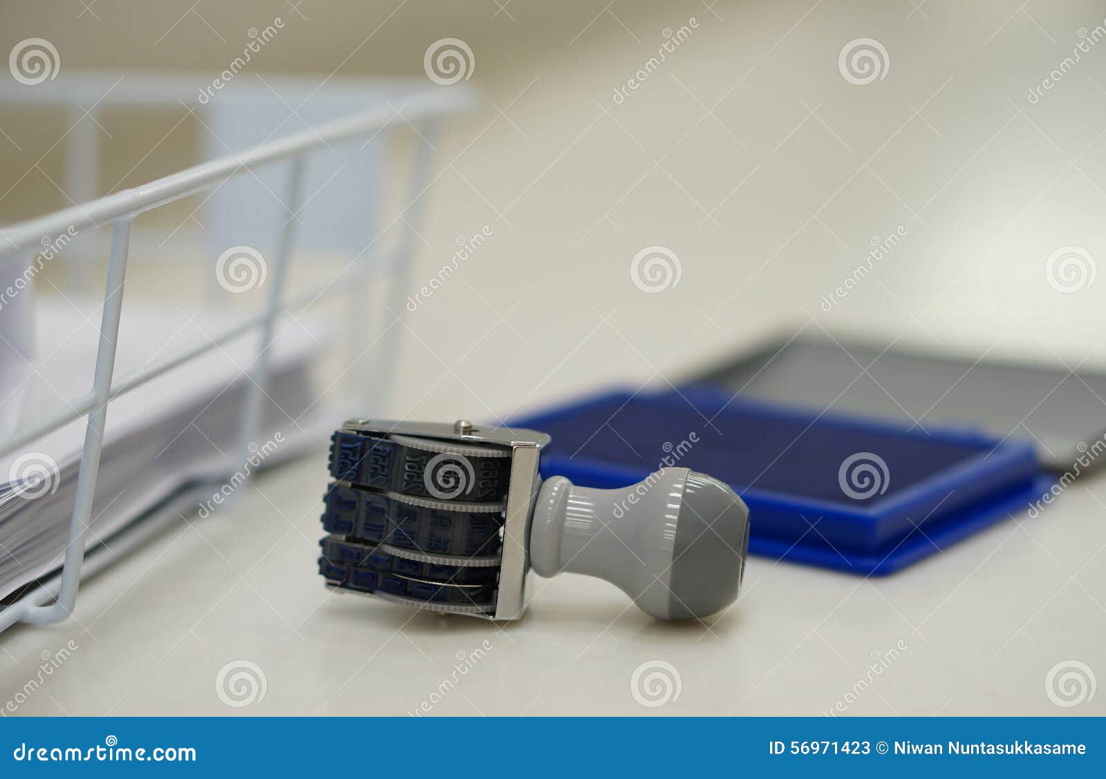 Stamper and Ink Pad at Office Stock Image - Image of office, secretary ...