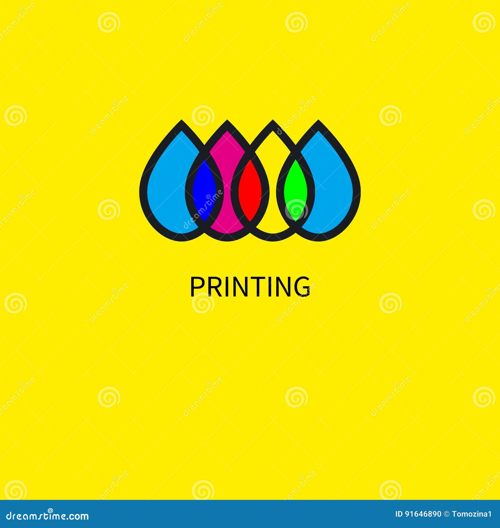 Stamperia di logo illustrazione vettoriale. Illustrazione di scheda ...