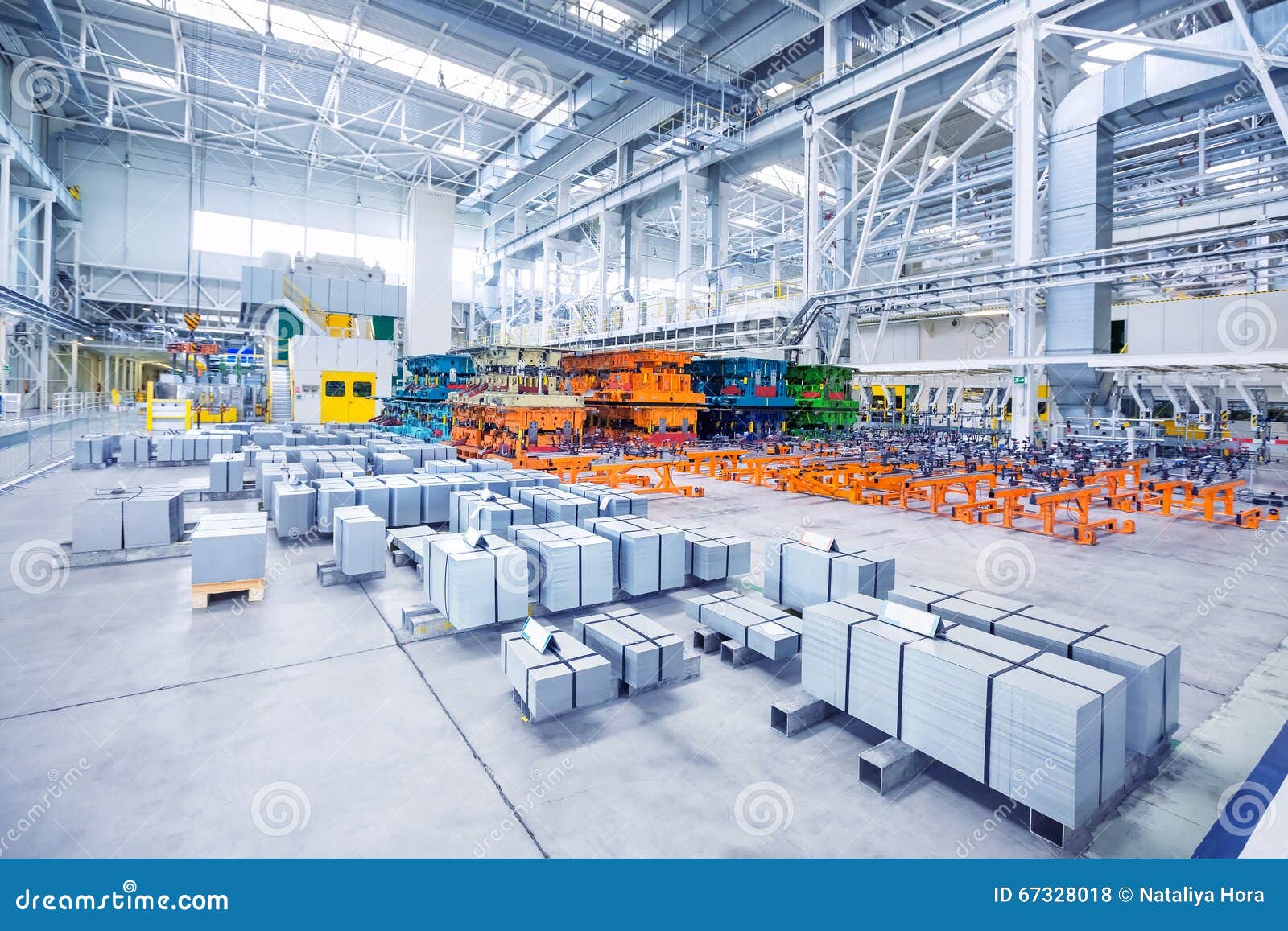 Stamping Lines in a Car Factory Stock Photo - Image of background ...