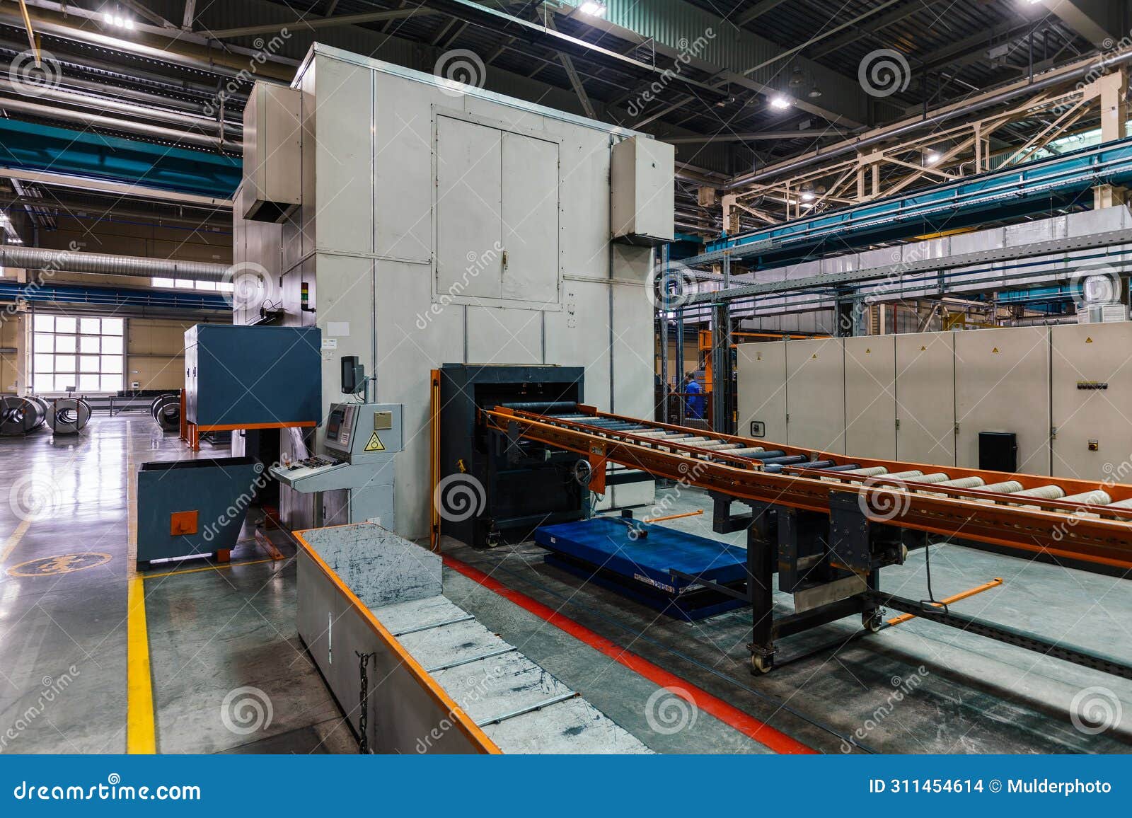 Stamping Press and Conveyor at Metalworking Factory Workshop Stock ...