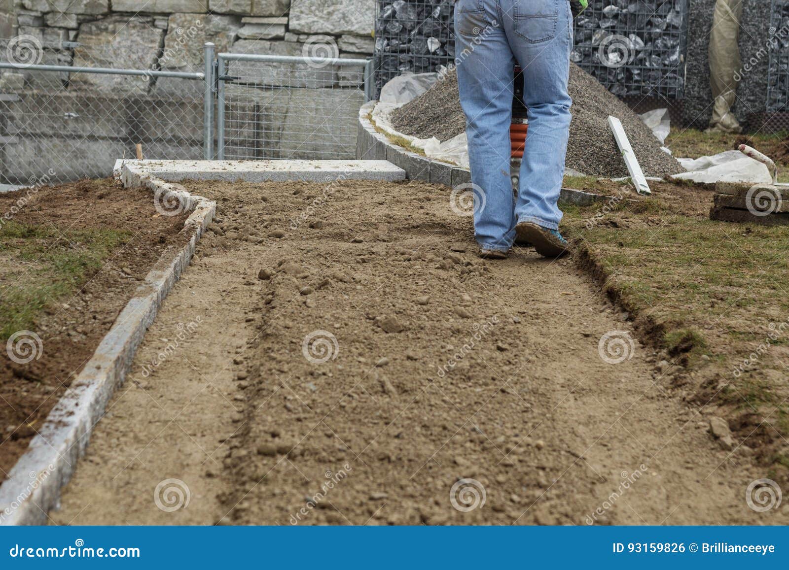 Stamping Soil With Rammer Tool Royalty-Free Stock Image | CartoonDealer ...