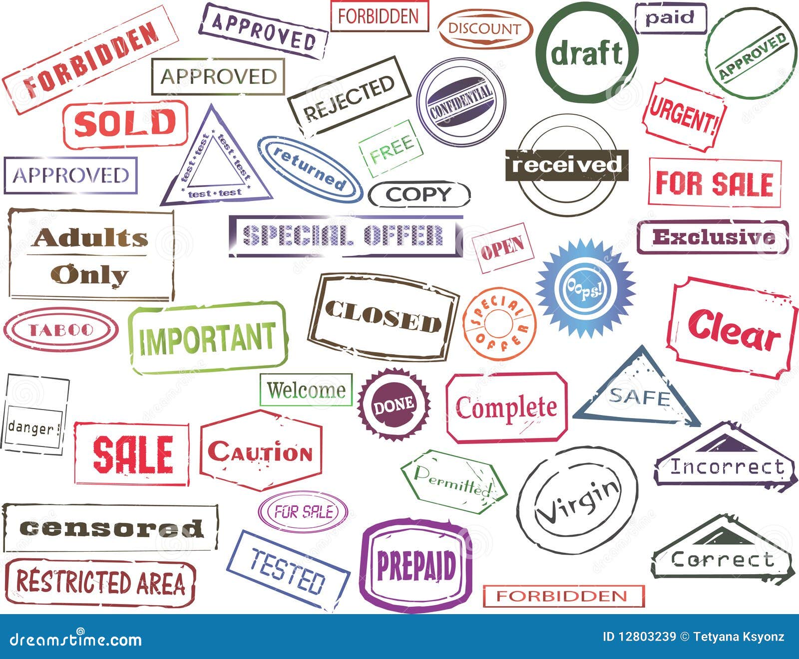 Colored Stamp Stuck By Binder Clip And String. Empty Square Frame With ...