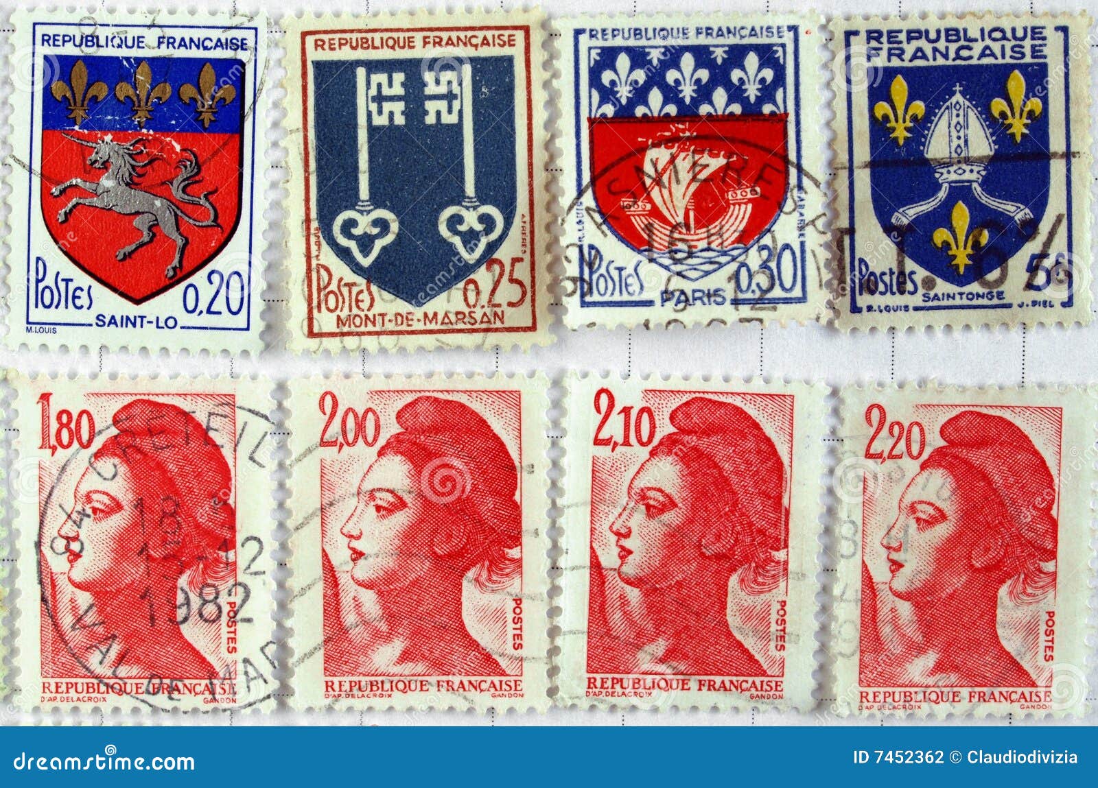 Stamps editorial photography. Image of france, european - 7452362